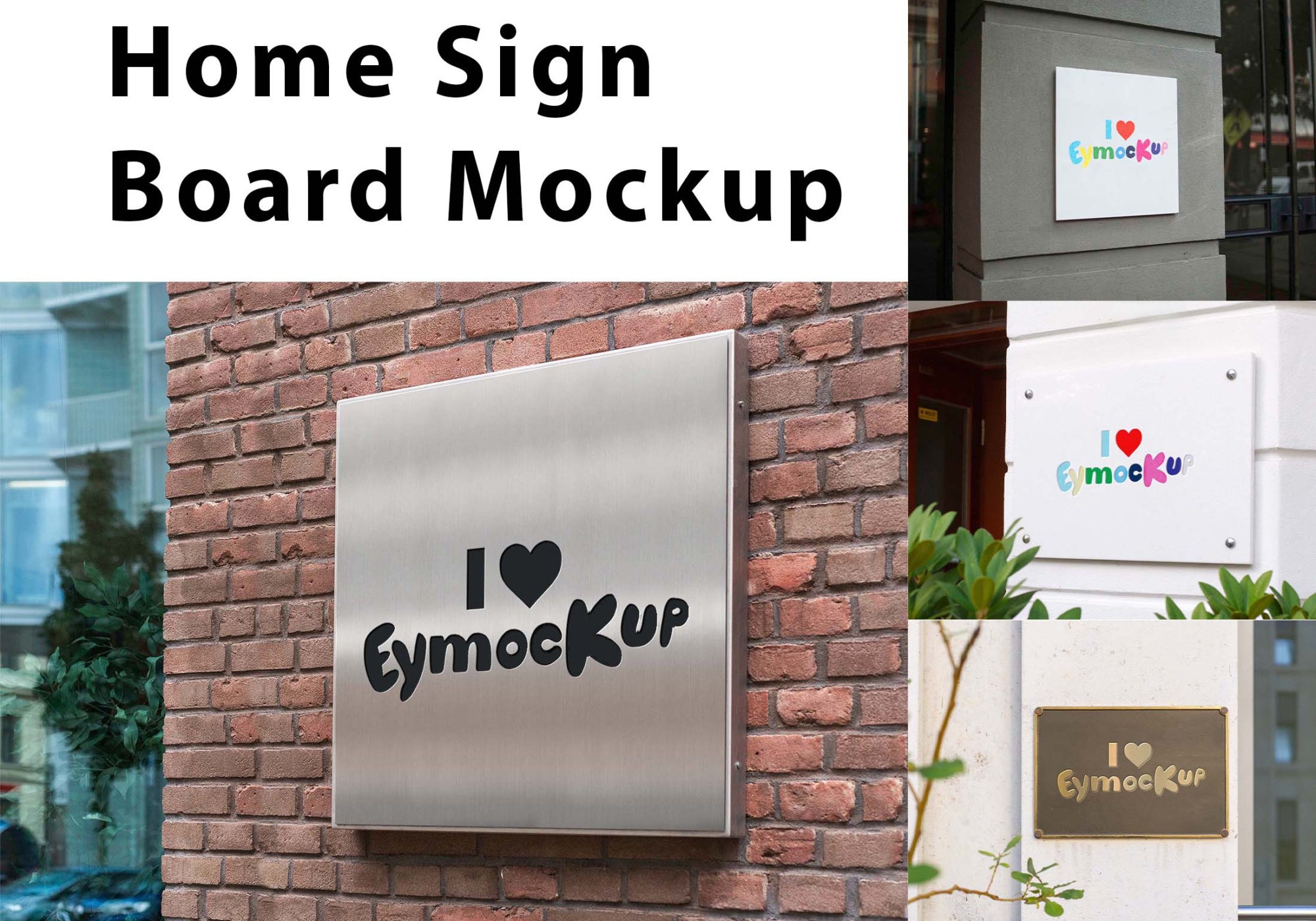 Stylish Home Sign Board Mockup