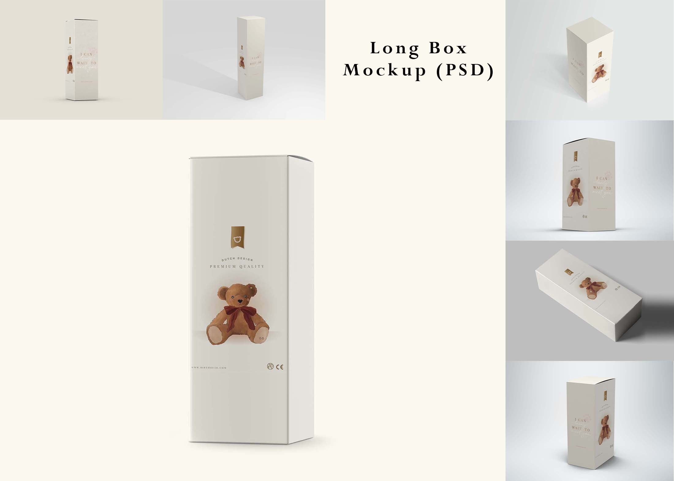 Free Long Box Mockup for Photoshop