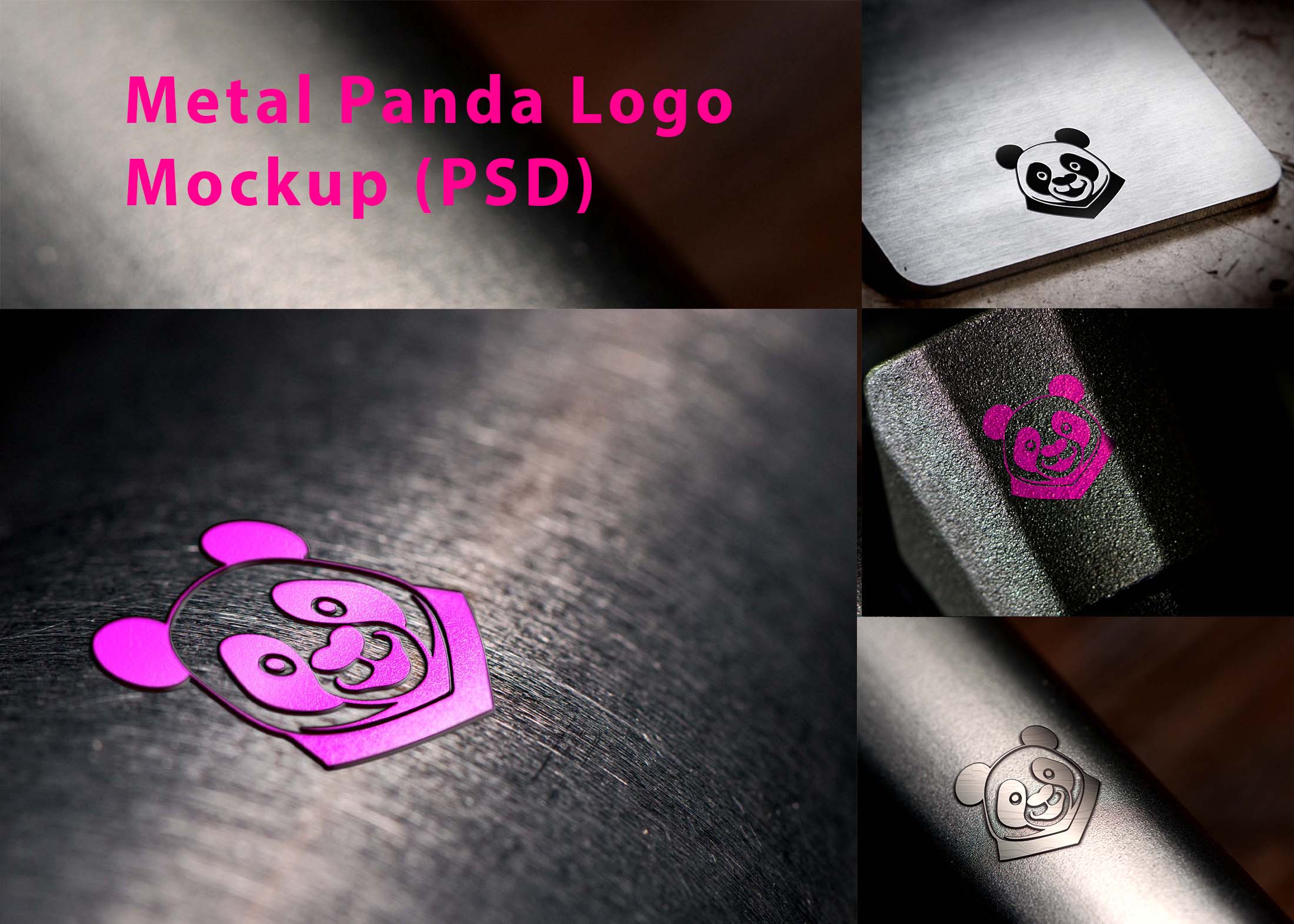 Downloadable Metal Panda Logo Mockup