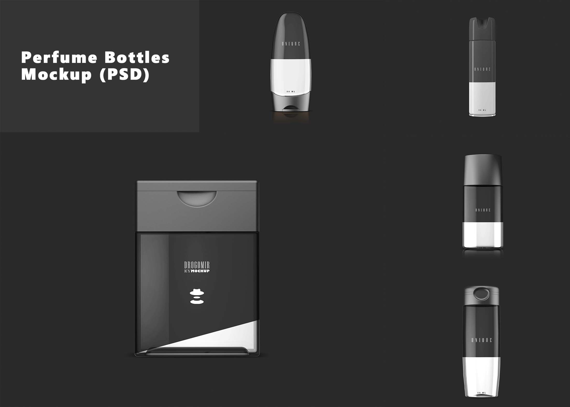 Free PSD Perfume Bottle Mockup Download