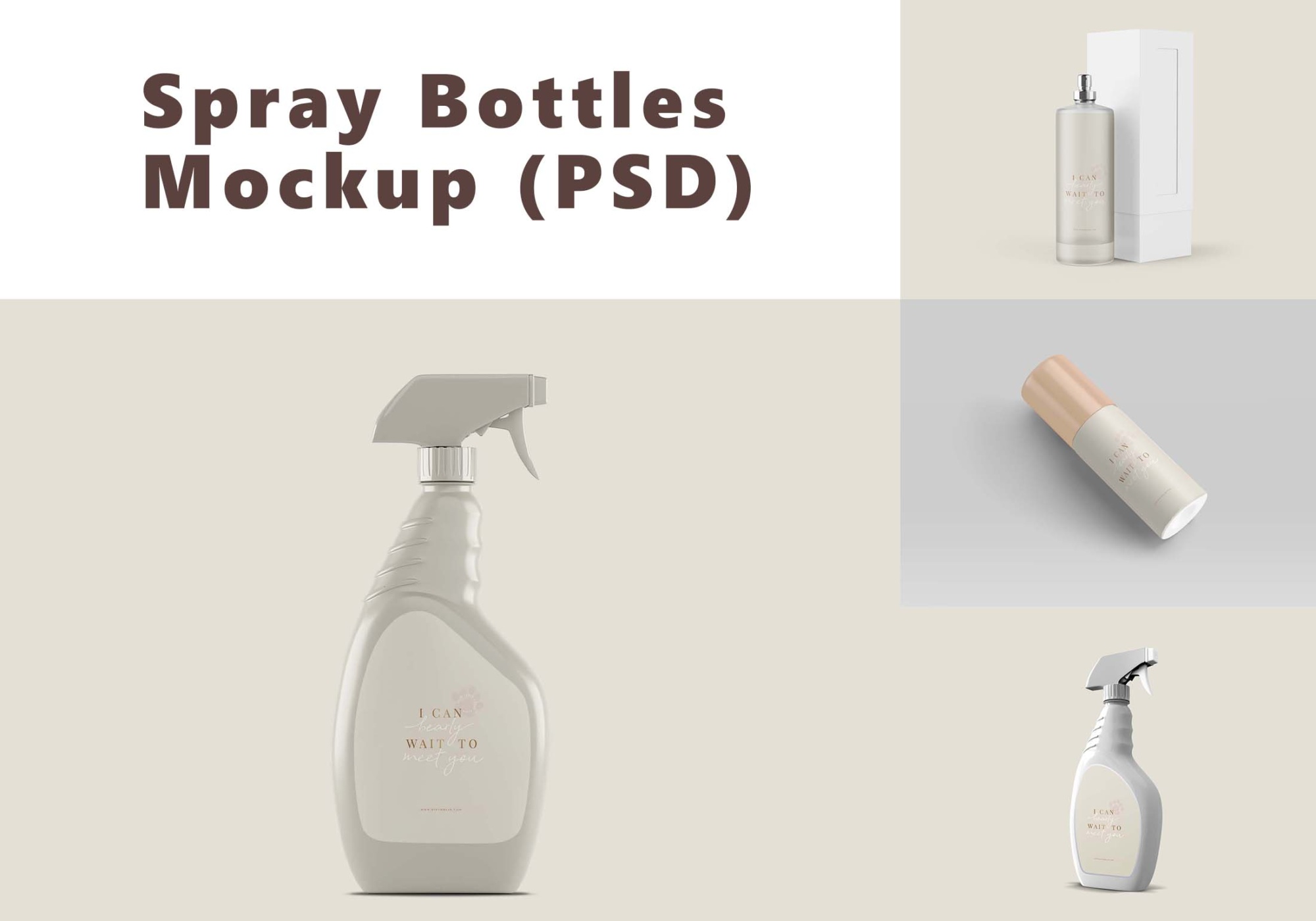 Free Spray Bottle Mockup PSD Download