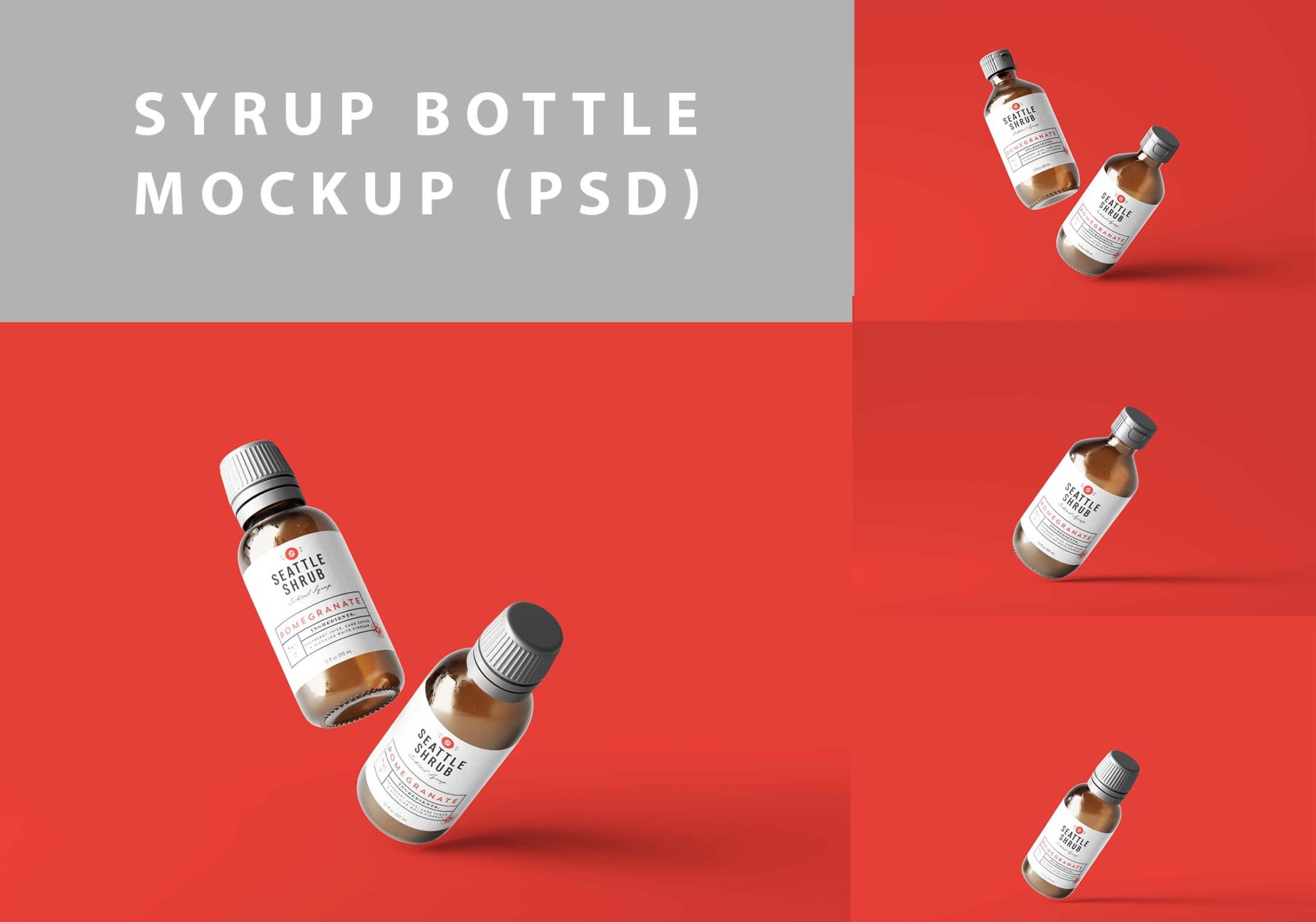 Free Syrup Bottle Mockup Download