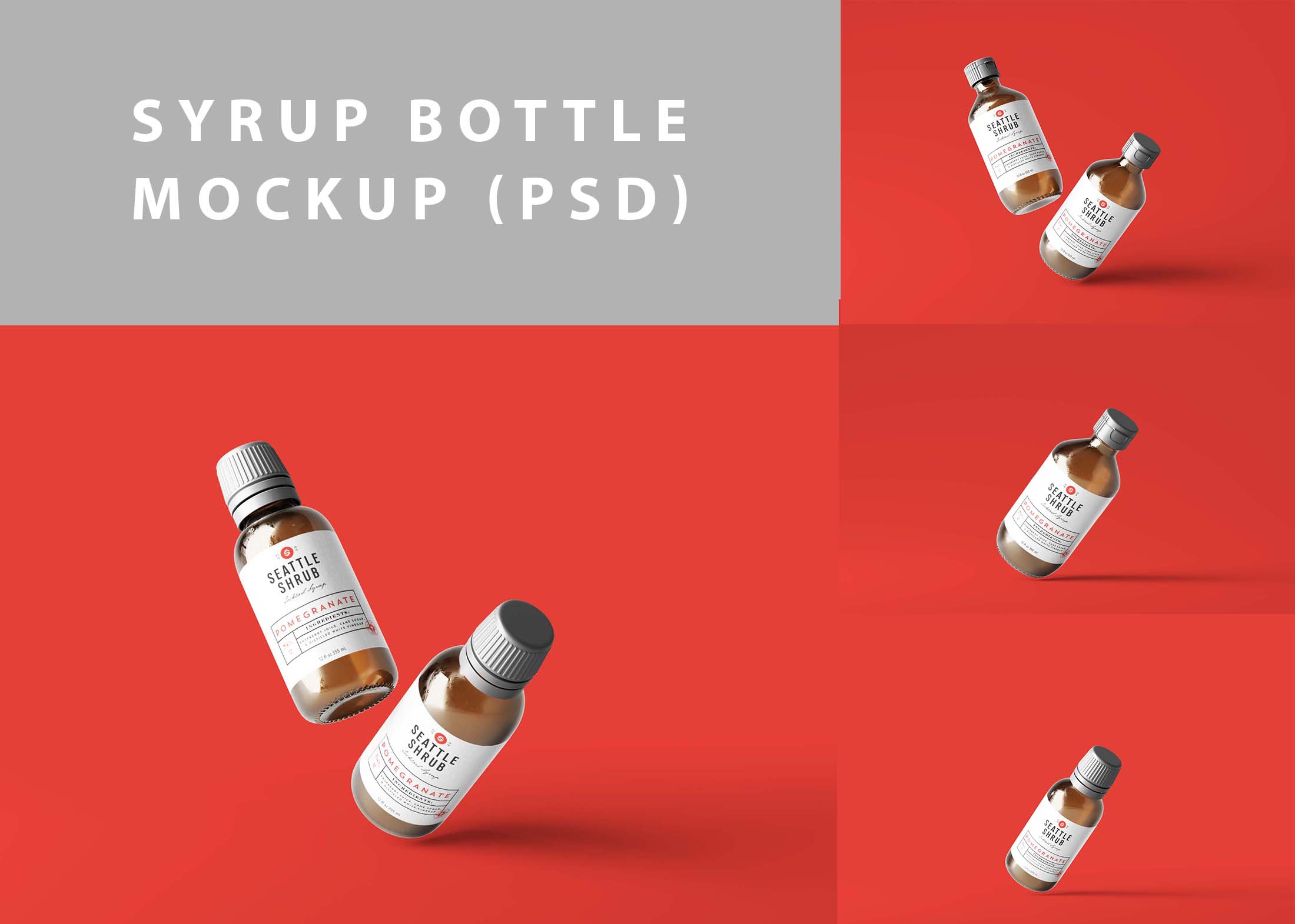 Free Syrup Bottle Mockup Download