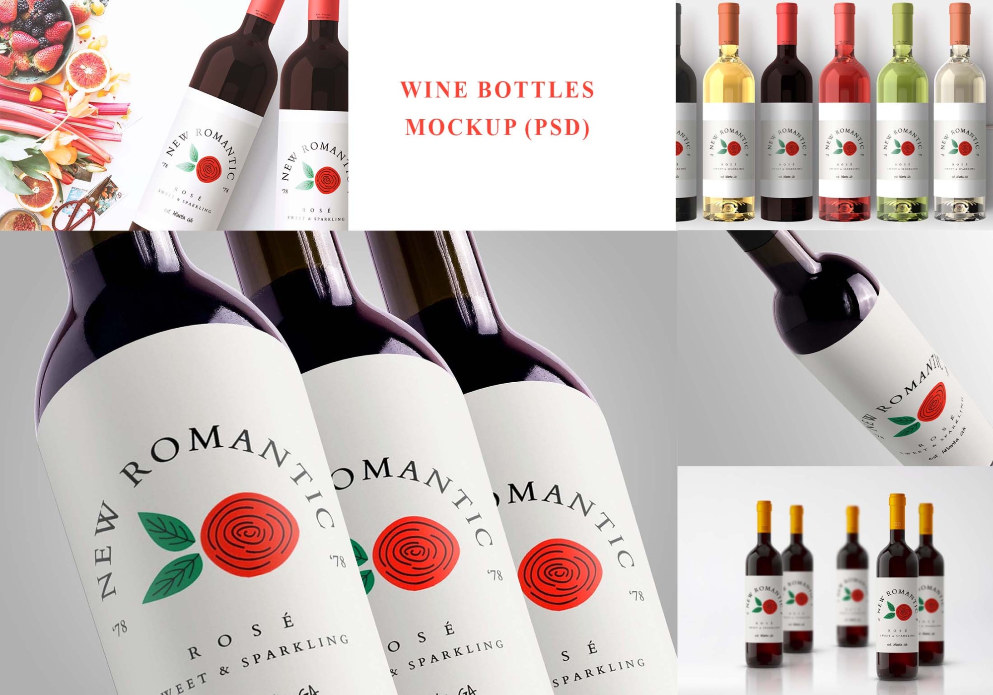 Free Wine Bottle PSD Mockup Download