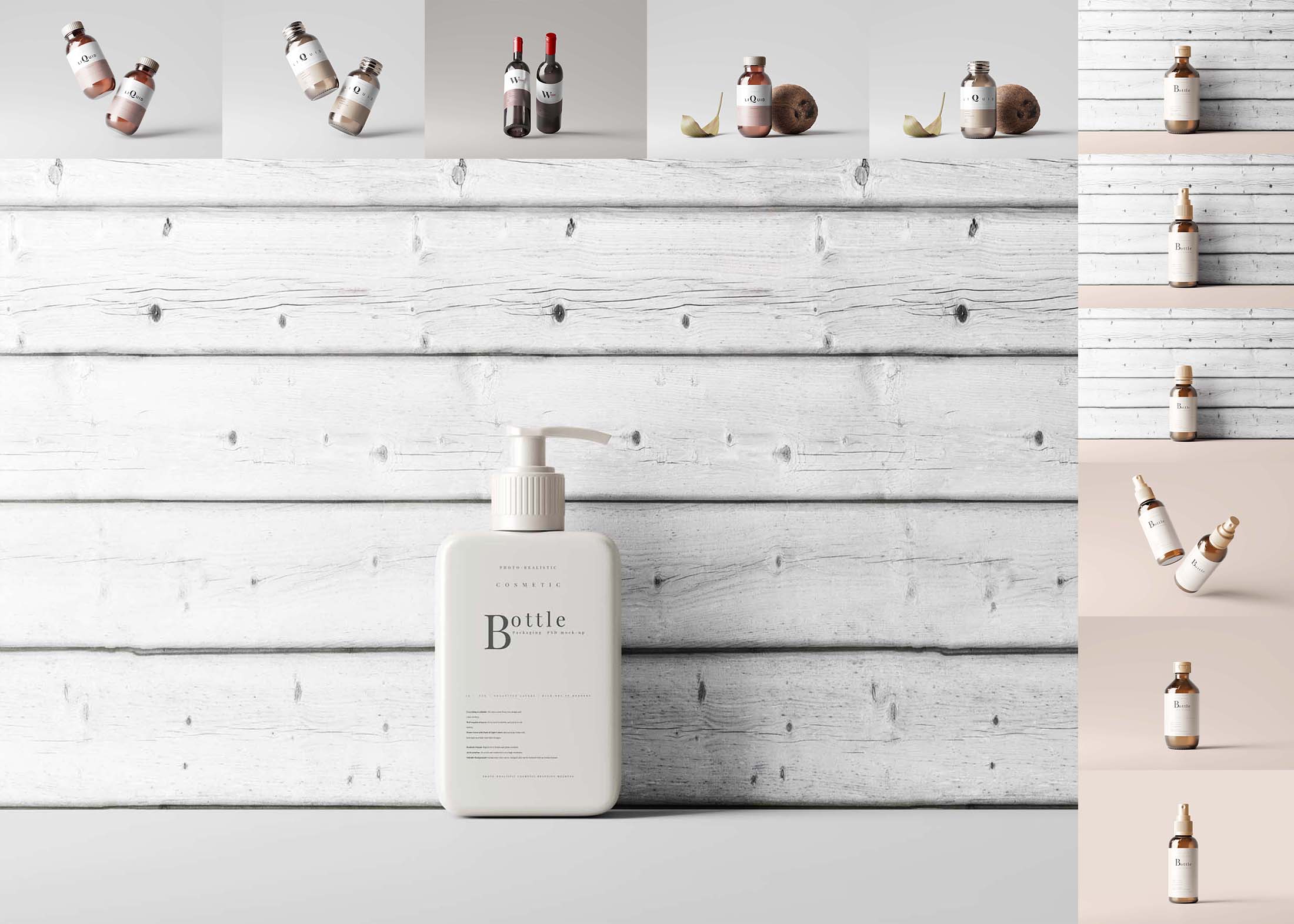 Stylish Bottles Collection Mockup Download