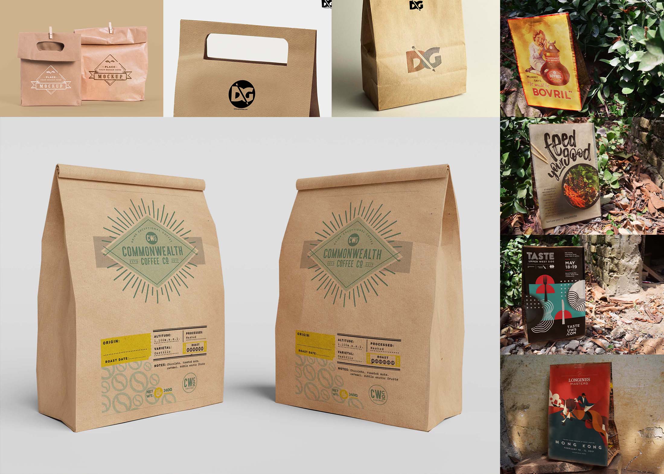 Free Burger Paper Bag Mockup Download