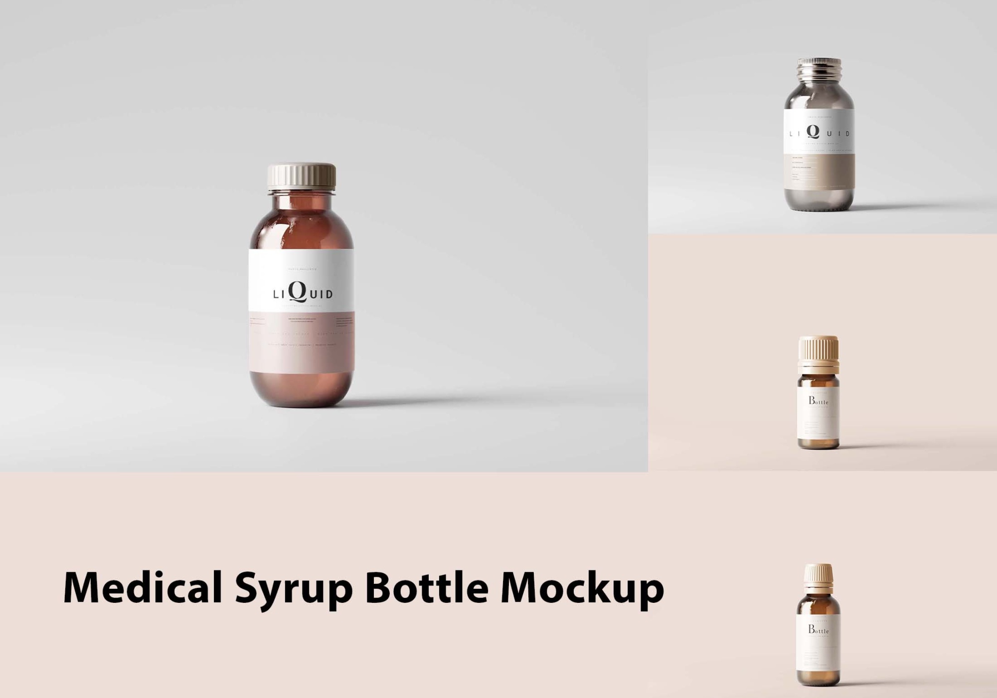 Realistic Medical Syrup Bottle Mockup