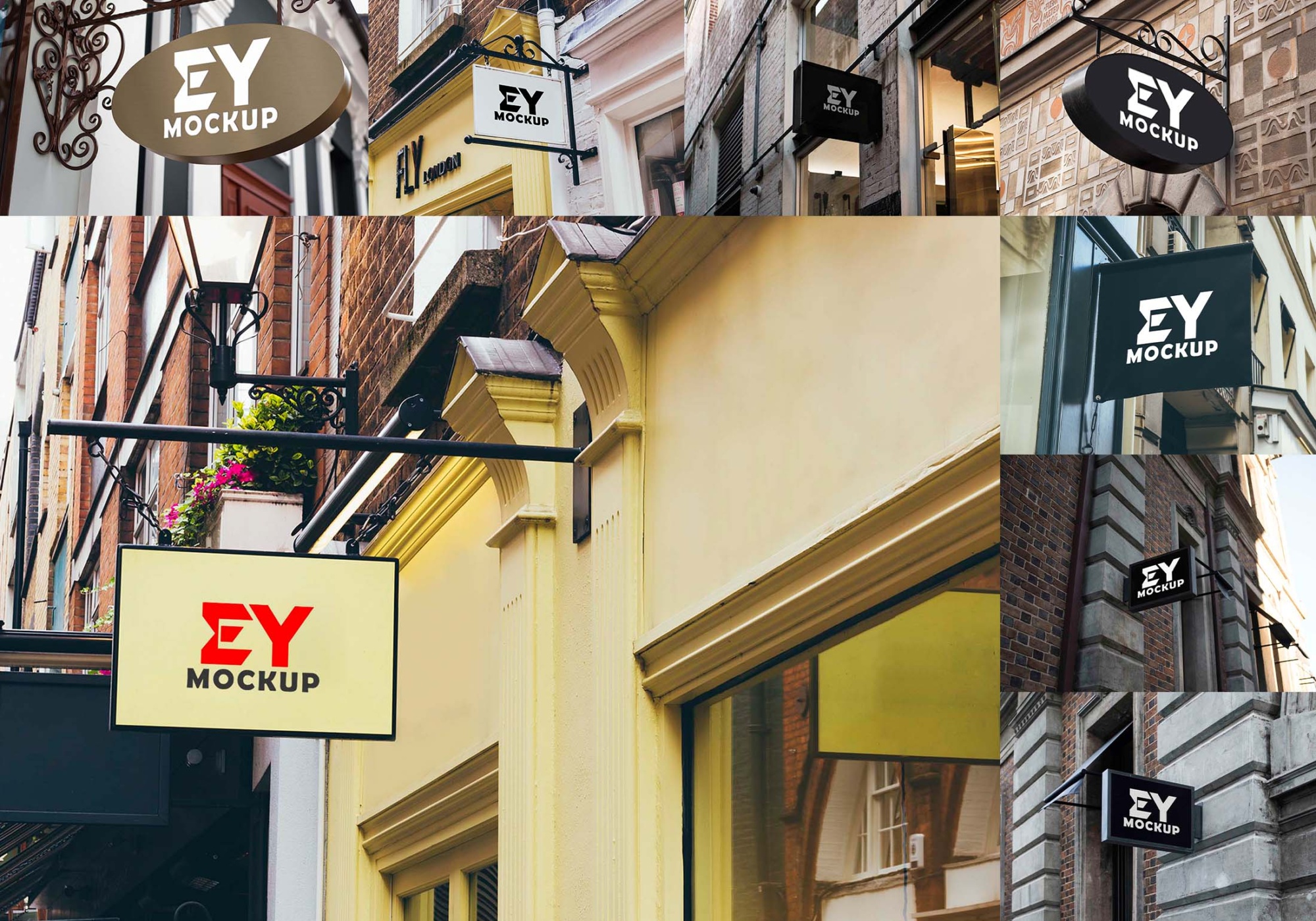 Free Outdoor Hanging Logo Mockup