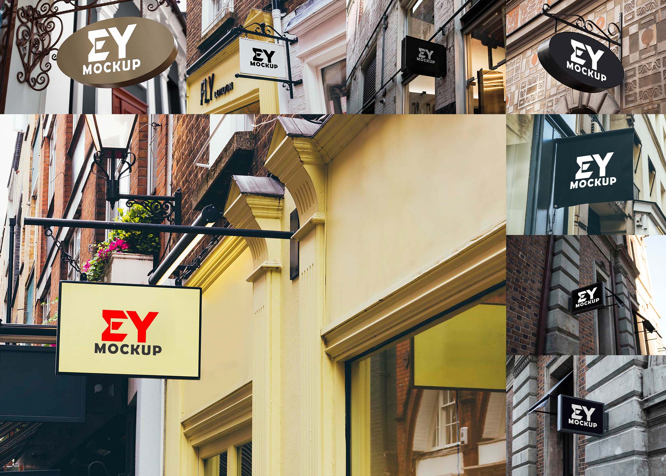 Free Outdoor Hanging Logo Mockup