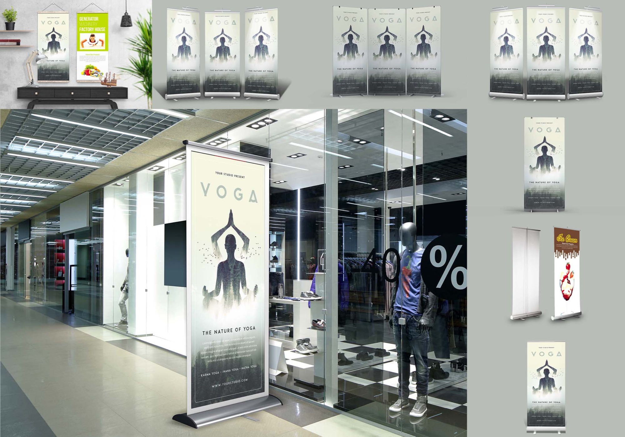 Download Free Roll-up Mockup PSD