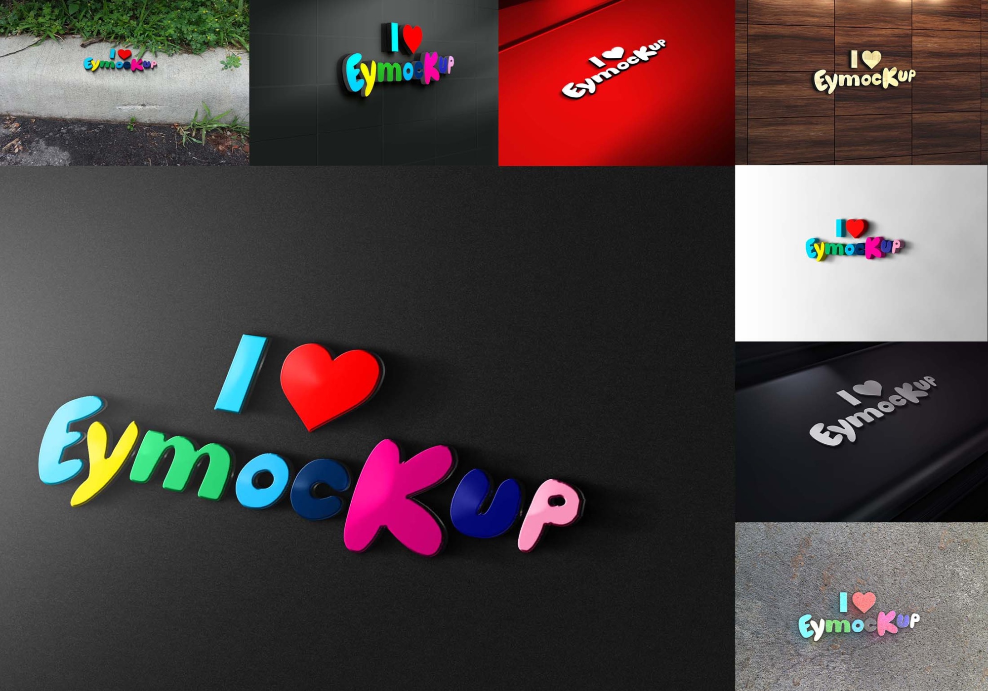 Modern 3D Logo Mockup Download