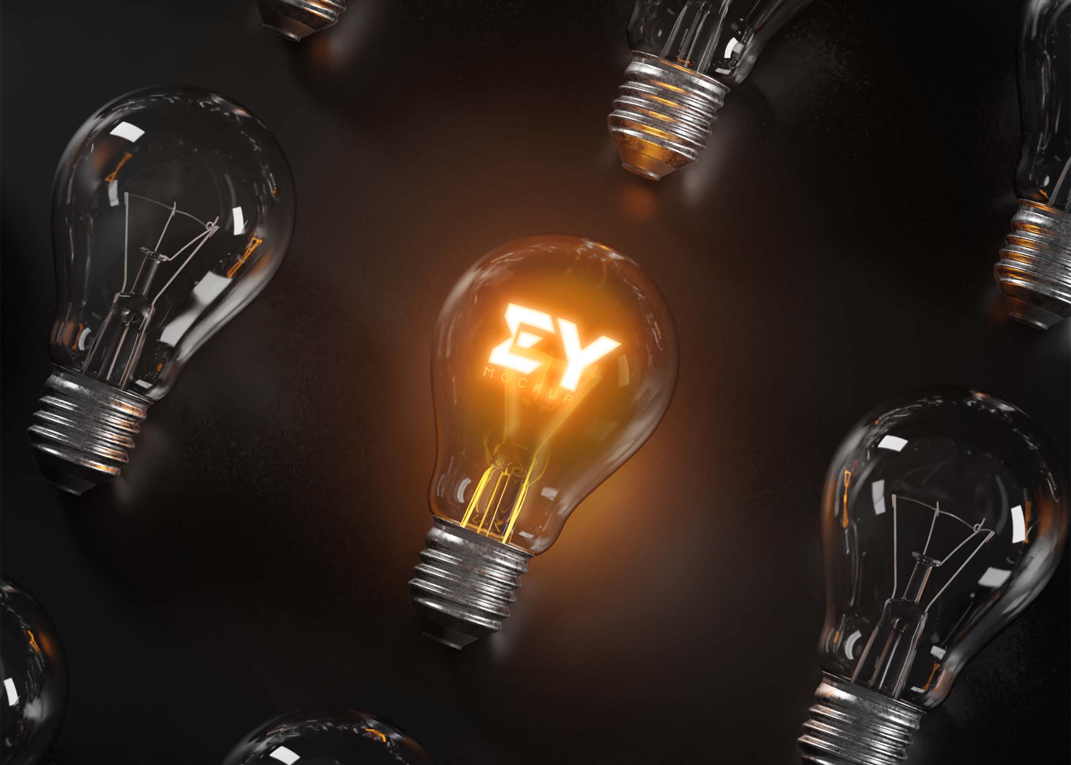 Free Bulb Logo Mockup Download