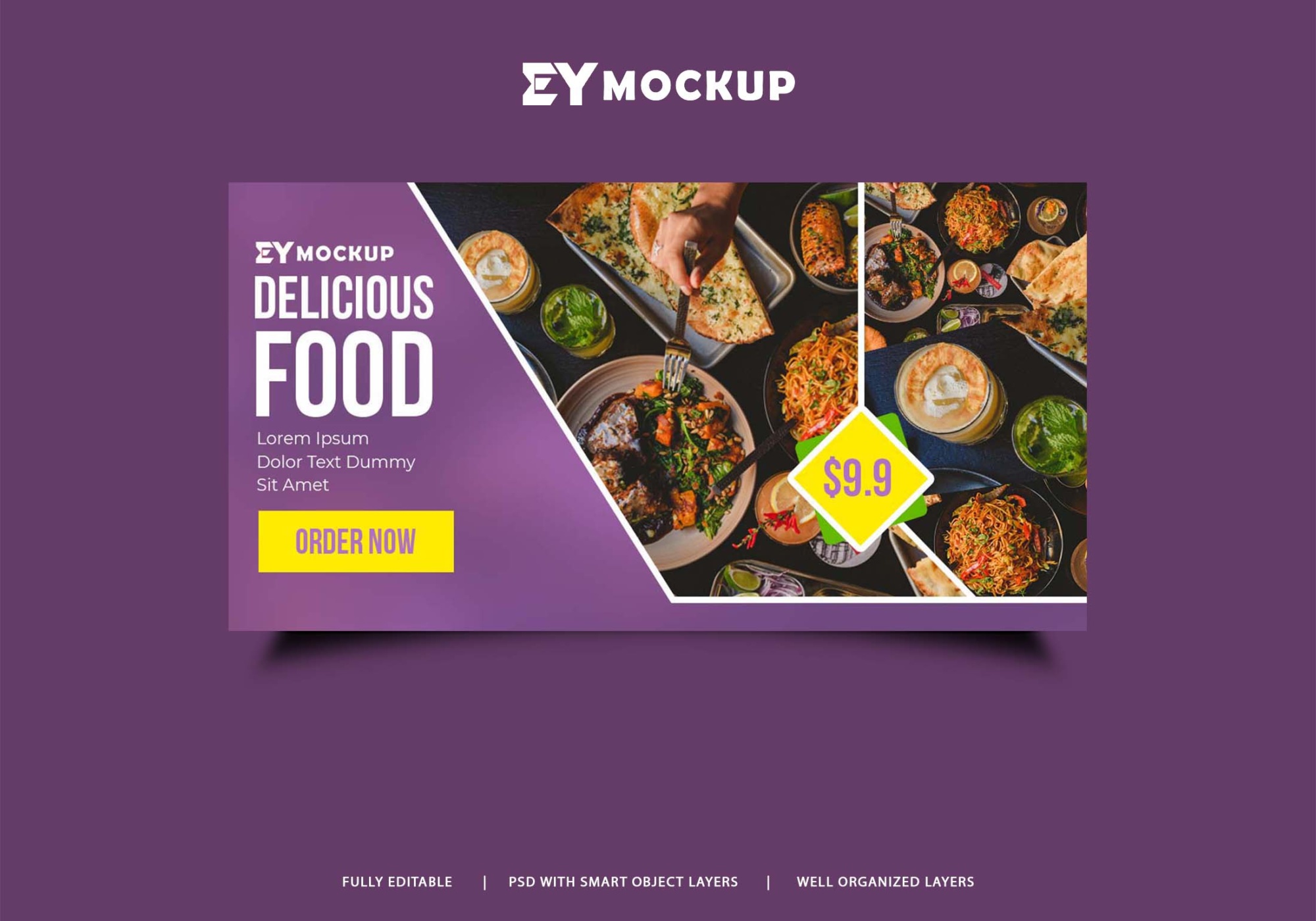 Food Youtube Channel Banner Design Template