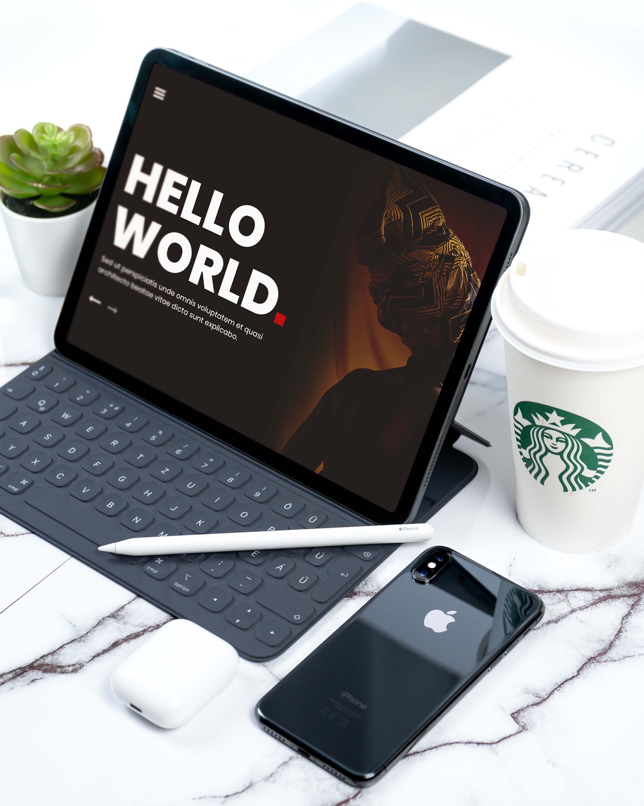 Download Free iPad Workspace Mock-up