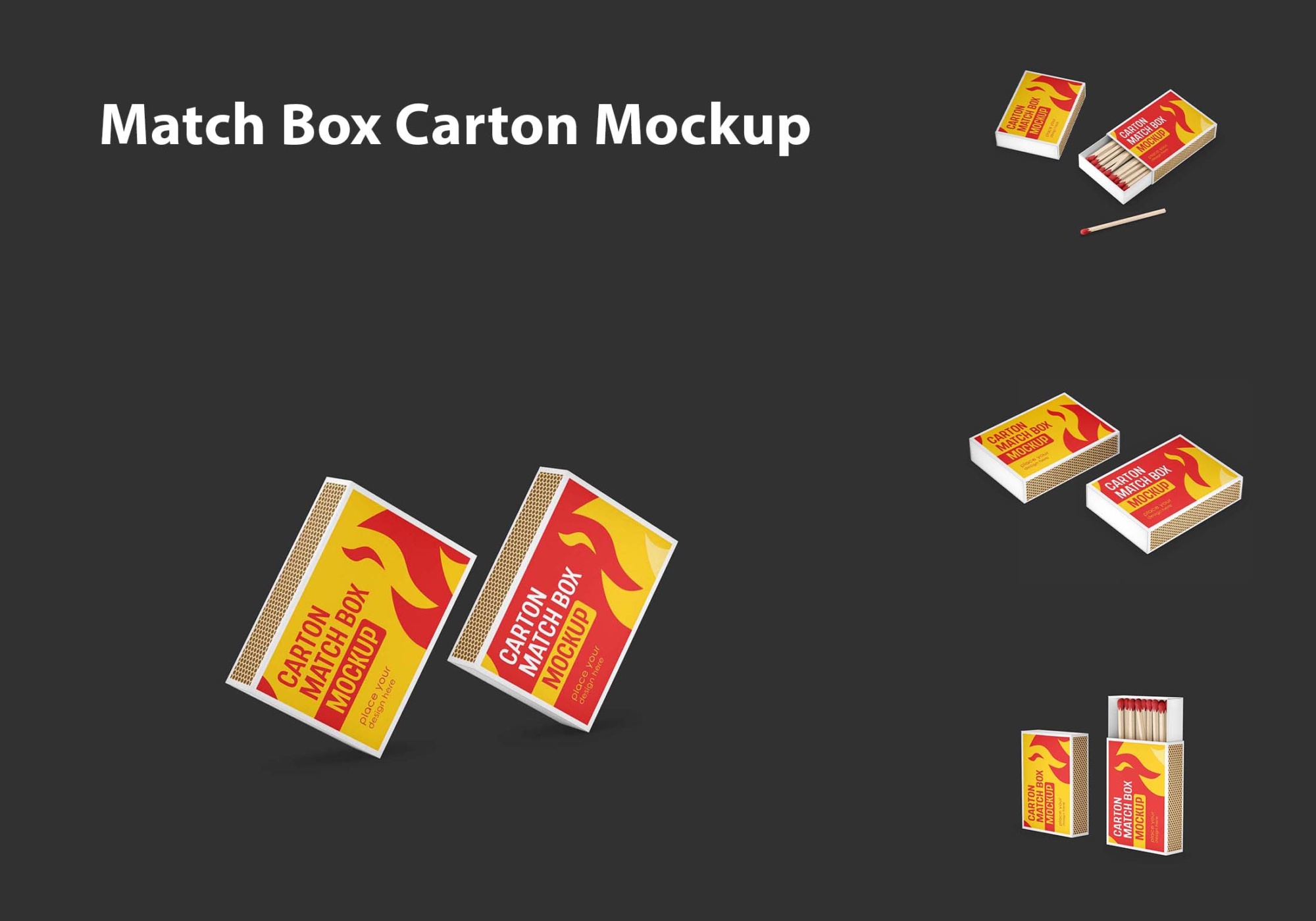 Free Match Box Carton Mockup Download