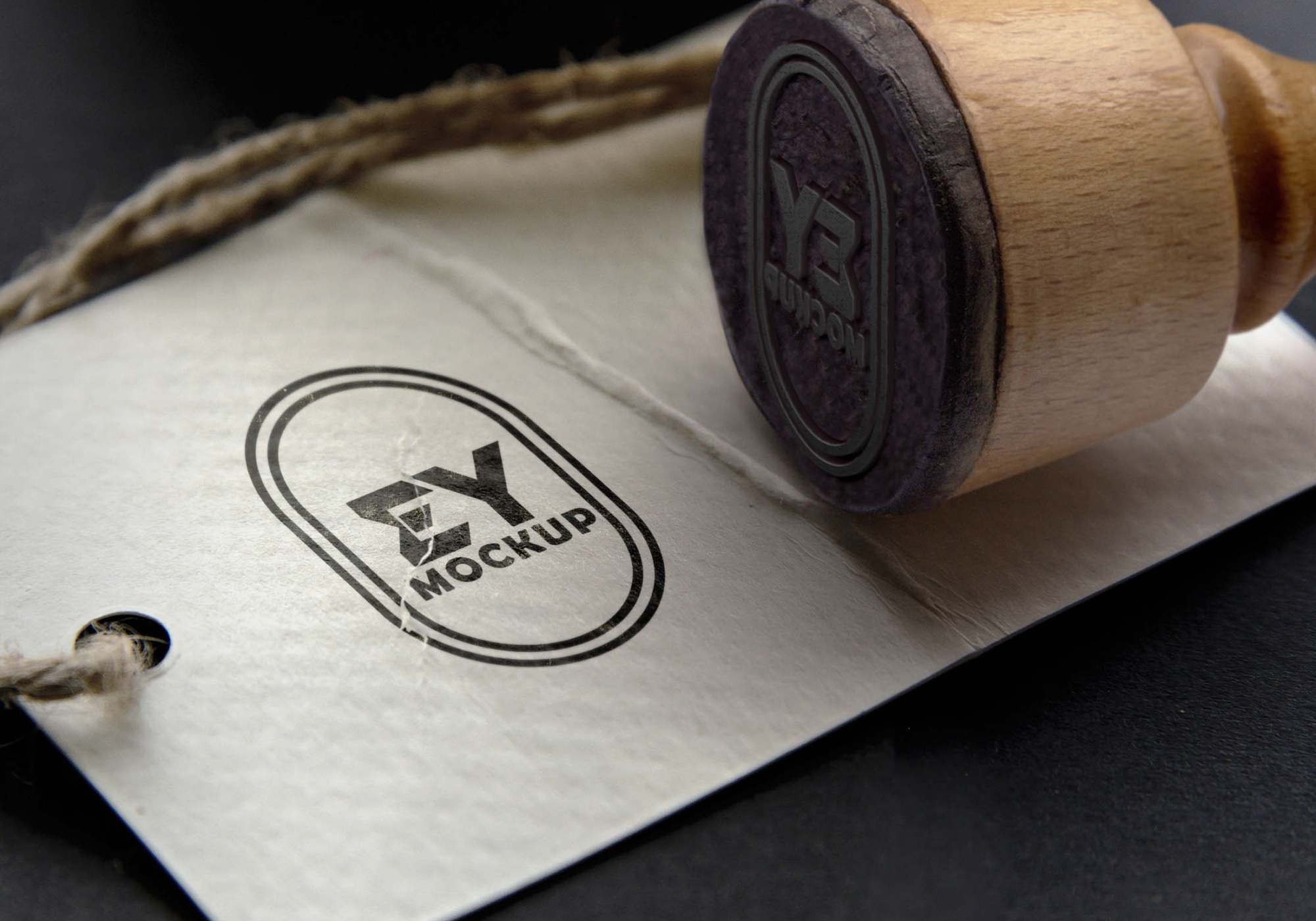 Rubber Stamp Logo Mockup