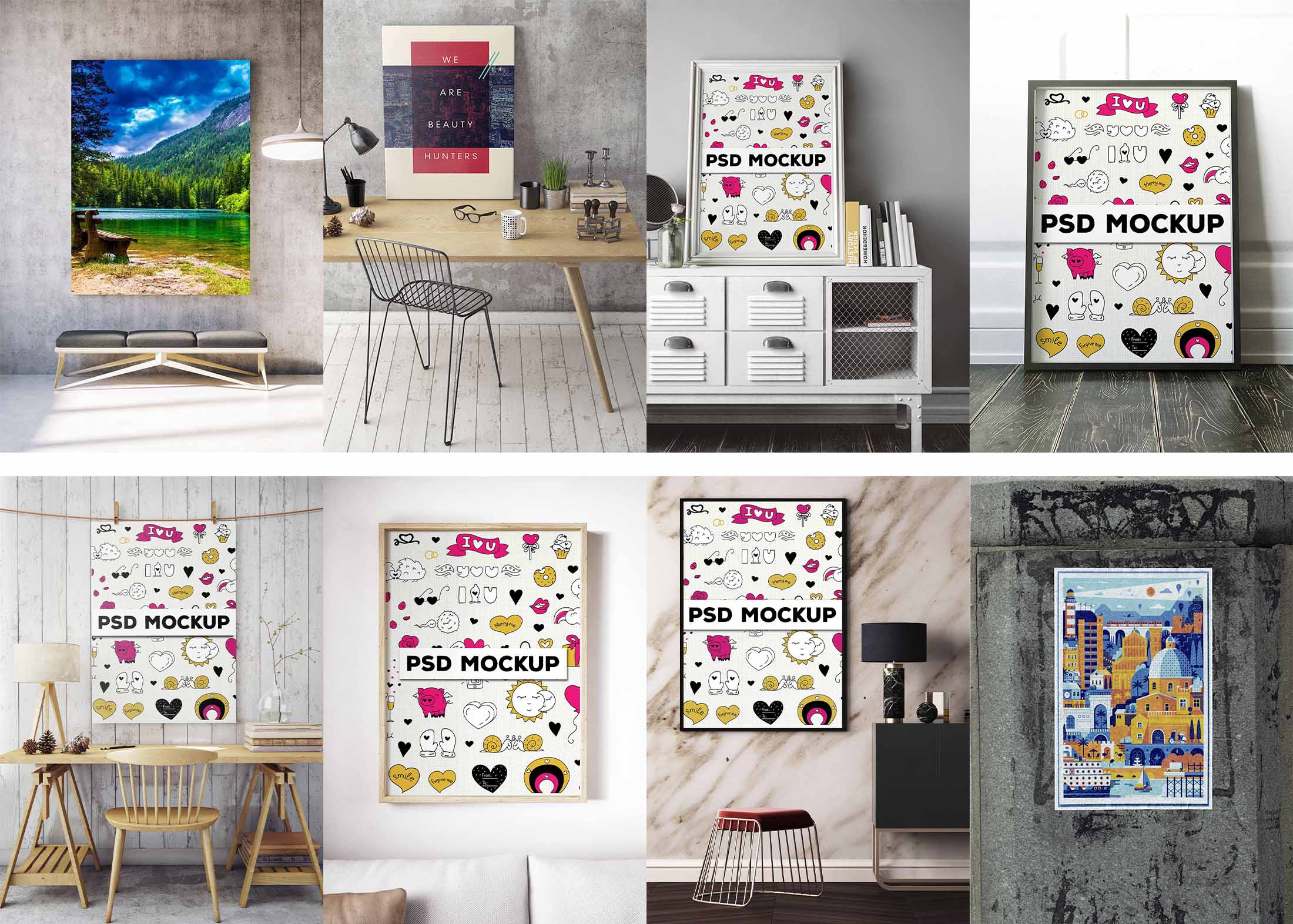 Wall Poster Mockup (PSD)