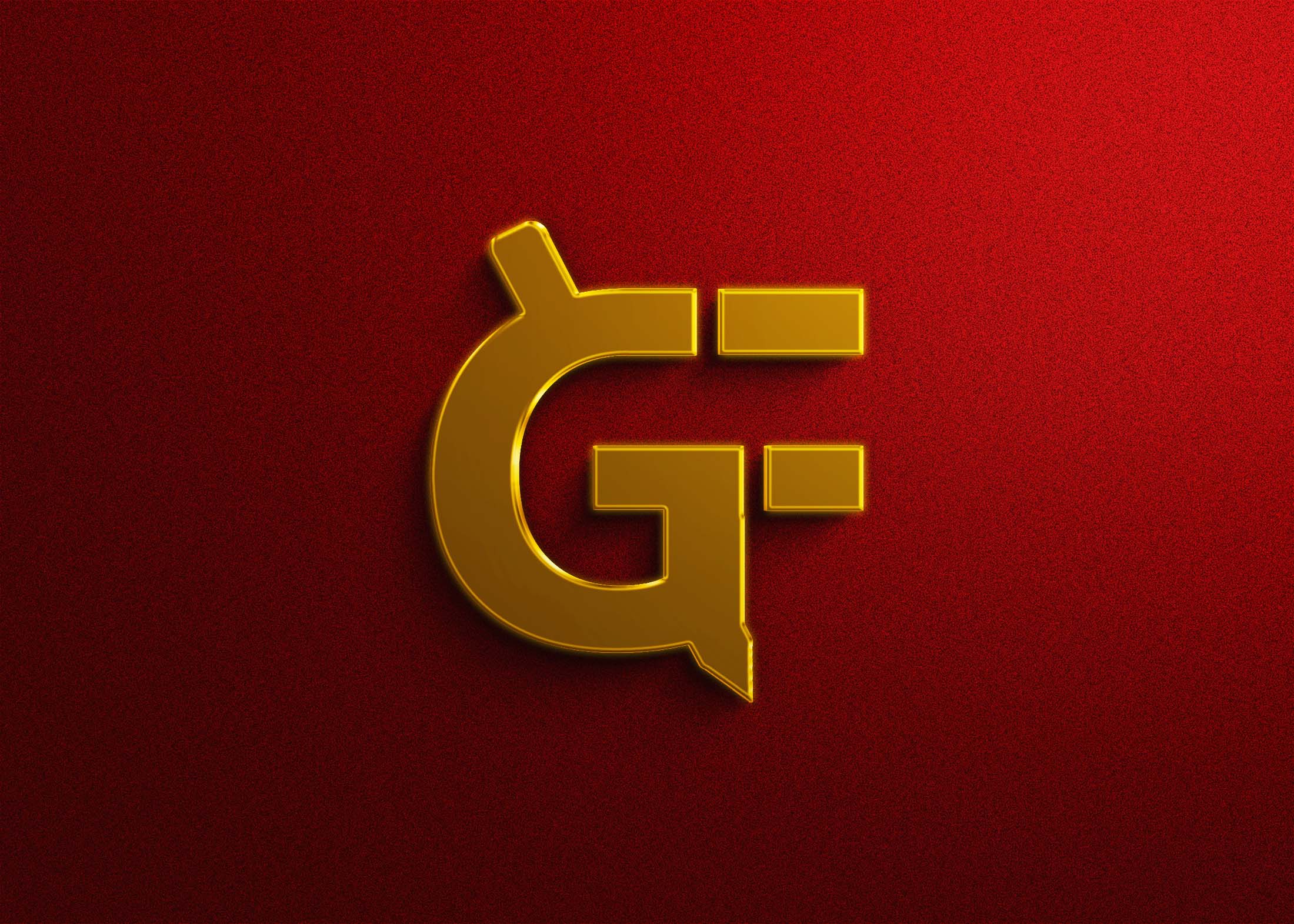 Gold Metal Logo Mockup (PSD)