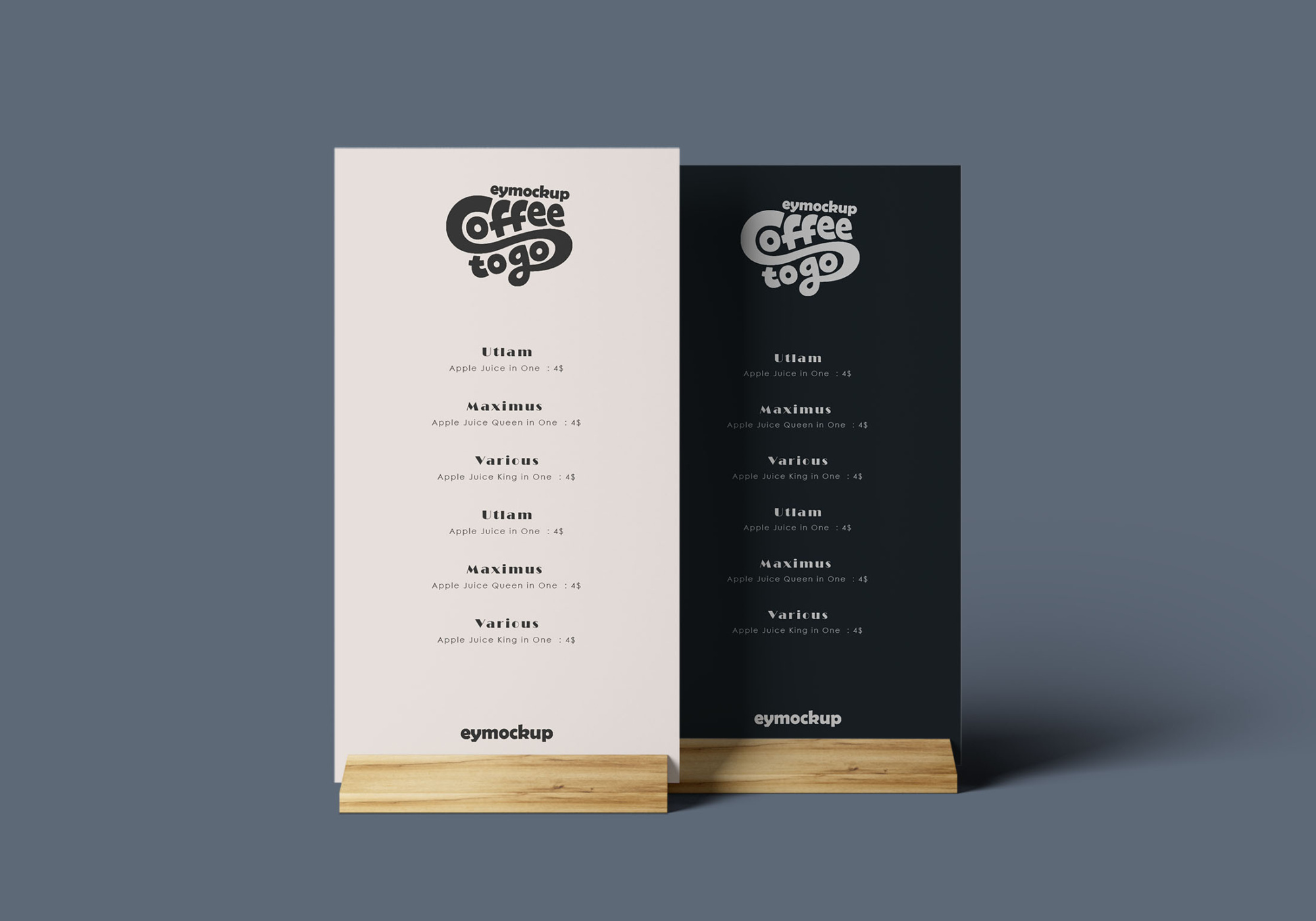 Menu Card Mockup