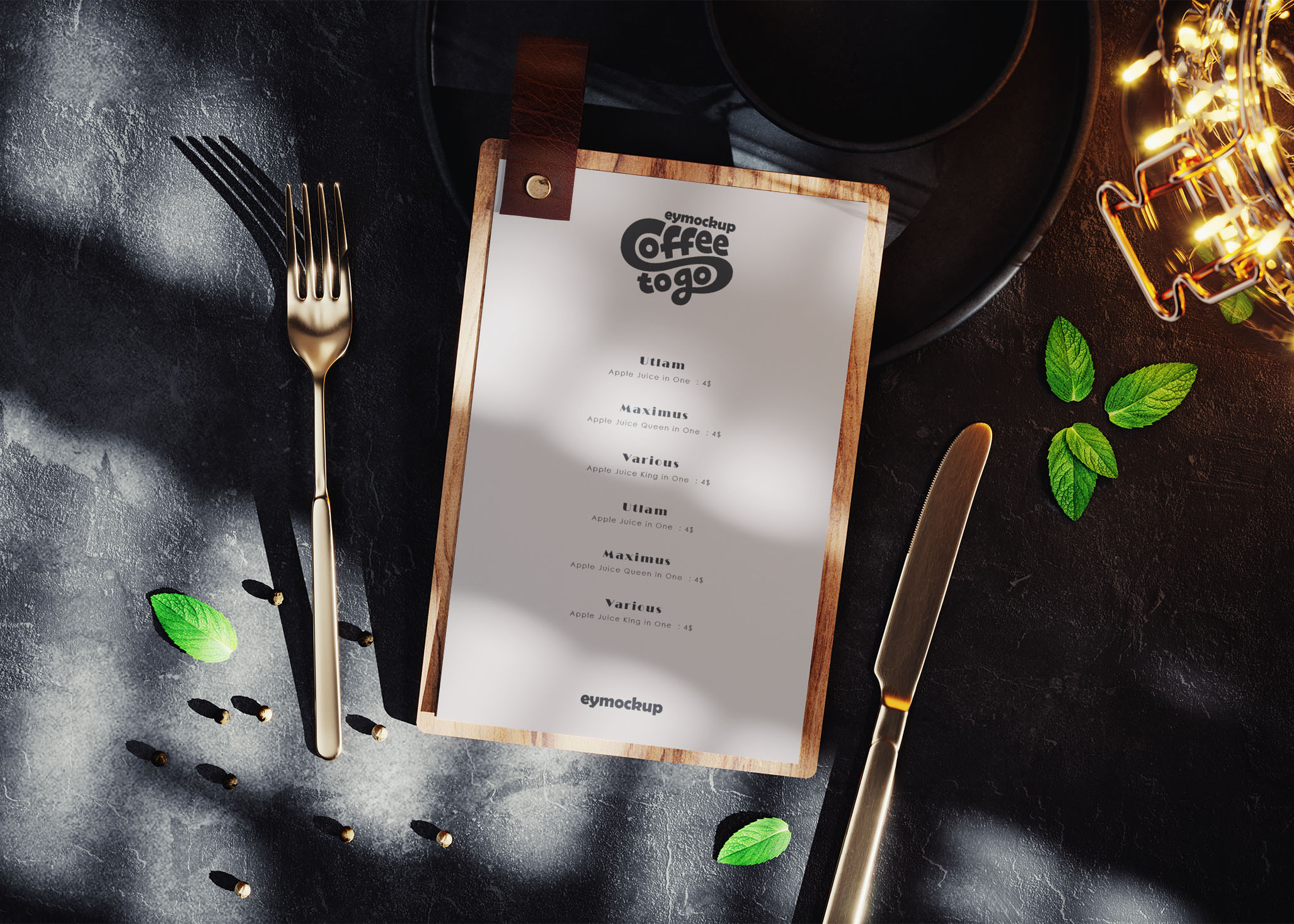 Menu Mockup (PSD)