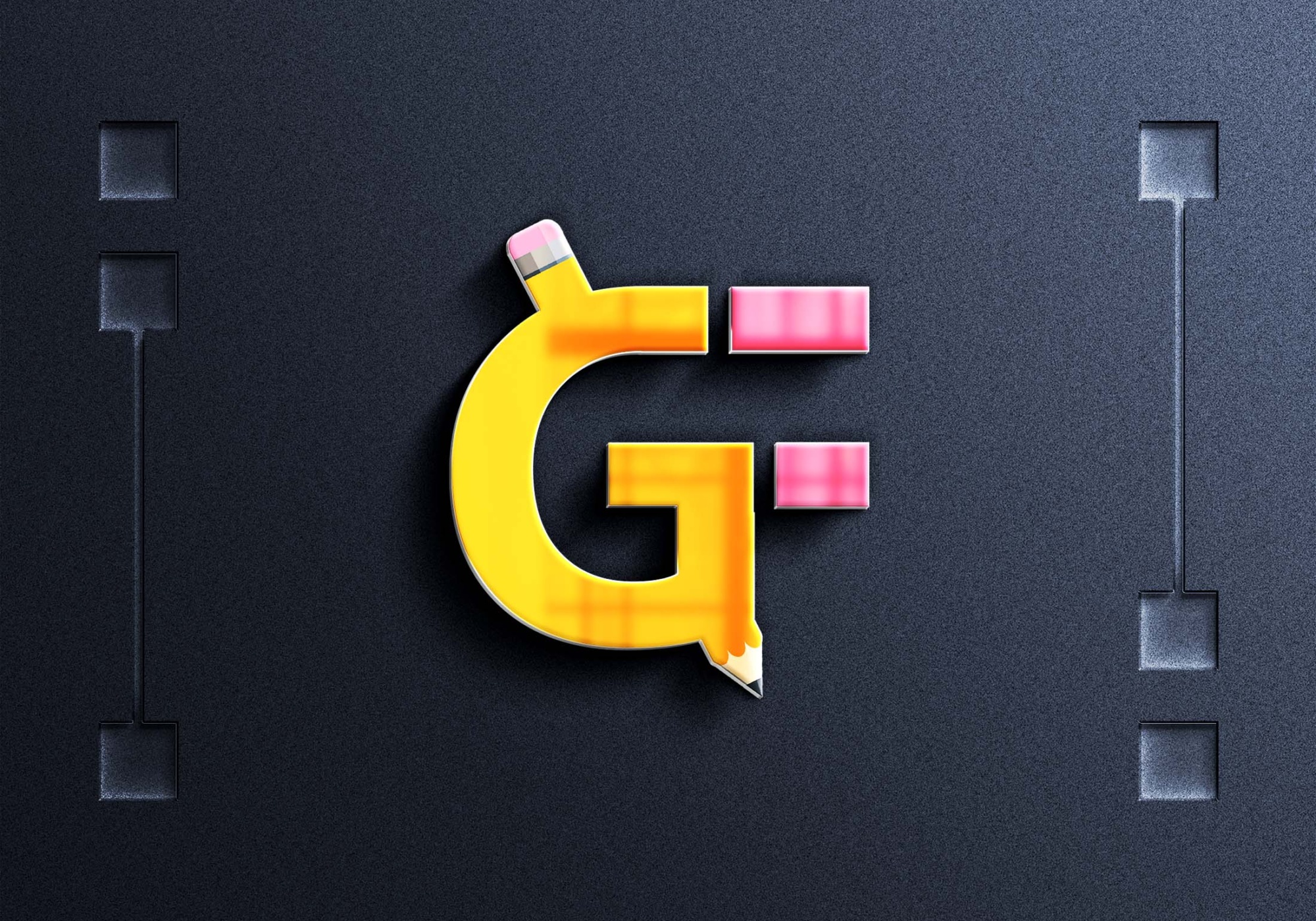 3D Led Logo Mockup