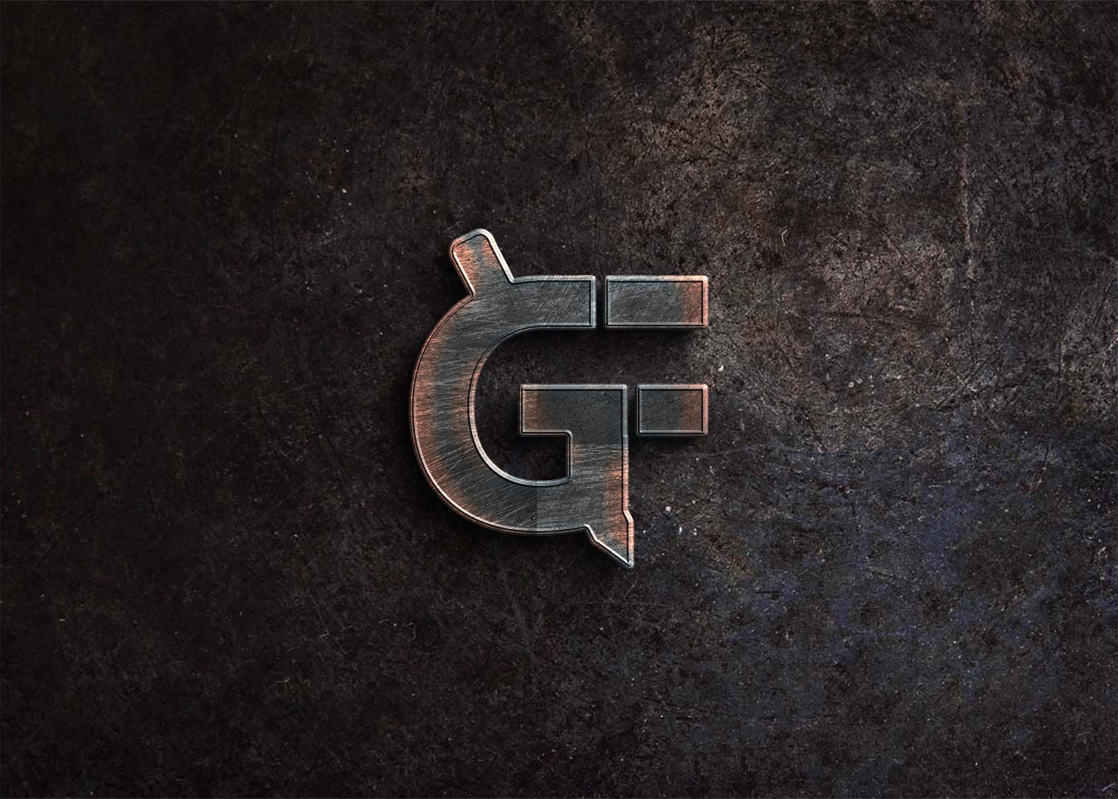 Metal 3d Logo 3D Copper Logo MockUp PSD Template