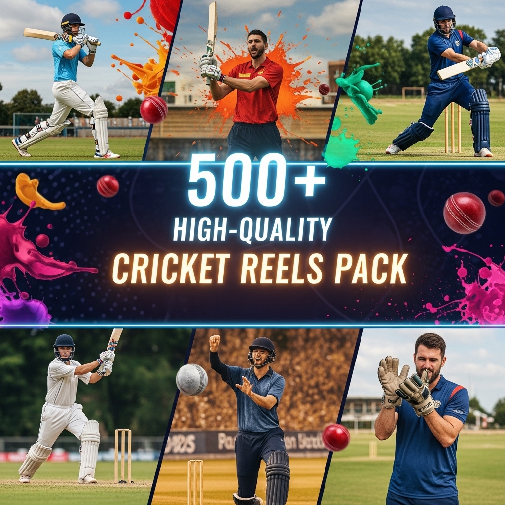 500+ High-Quality Cricket Reels Pack